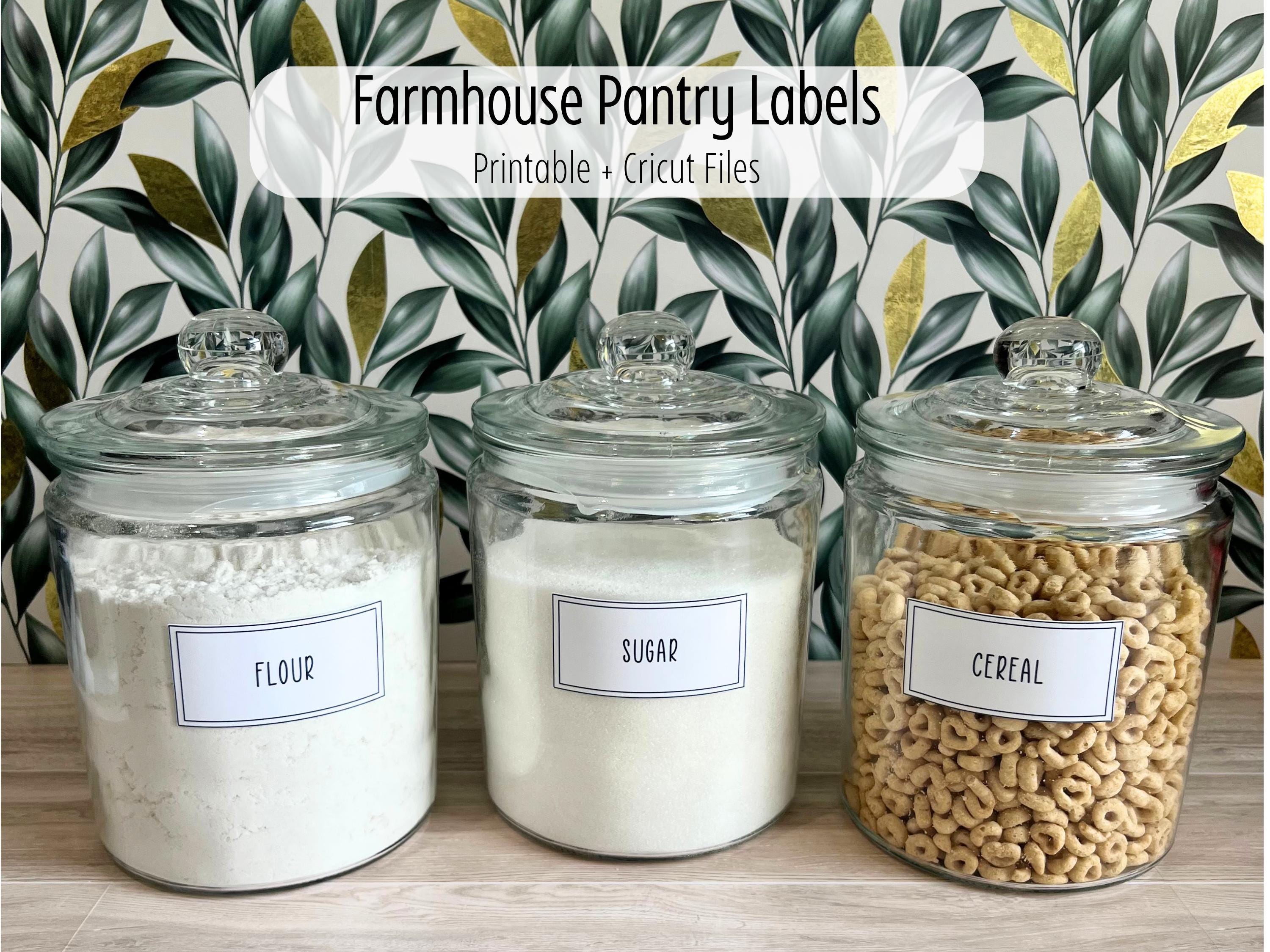 Farmhouse Pantry Labels Printable, Kitchen Label Set, Cricut Print Then ...