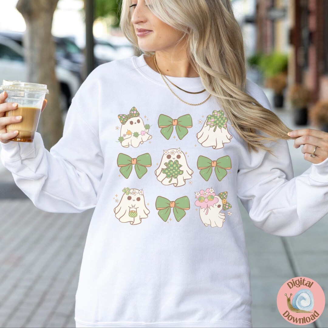 St.patrick's Ghost Coquette Bows PNG , Girly Irish Ghosts Digital ...