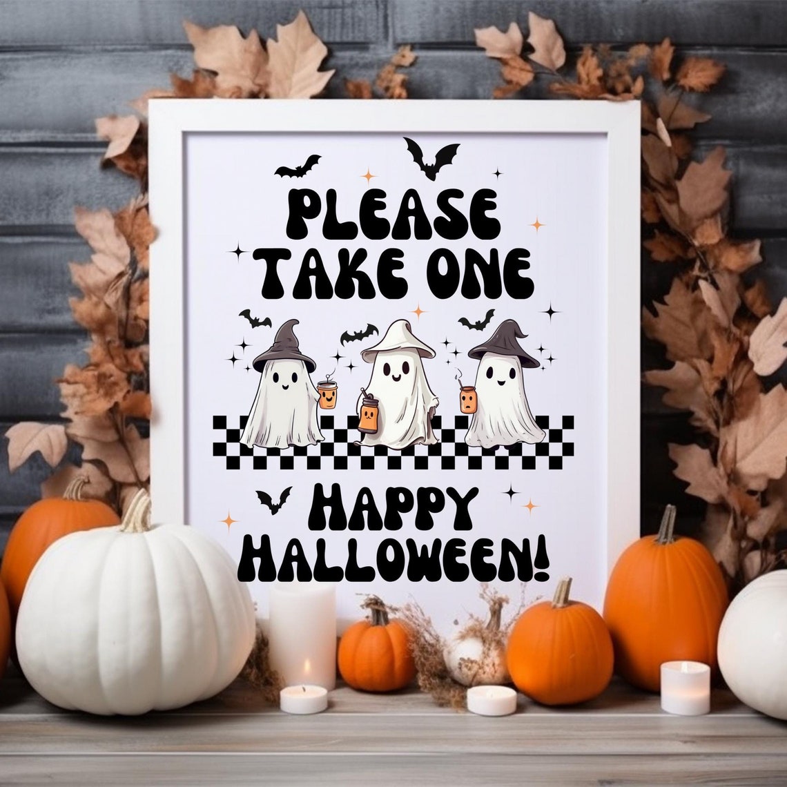 Please Take One Two Halloween Printable , Digital Download Trick or ...