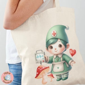 Printable Nurse Doctor Gnome Seamless Pattern Design File Sublimation ...