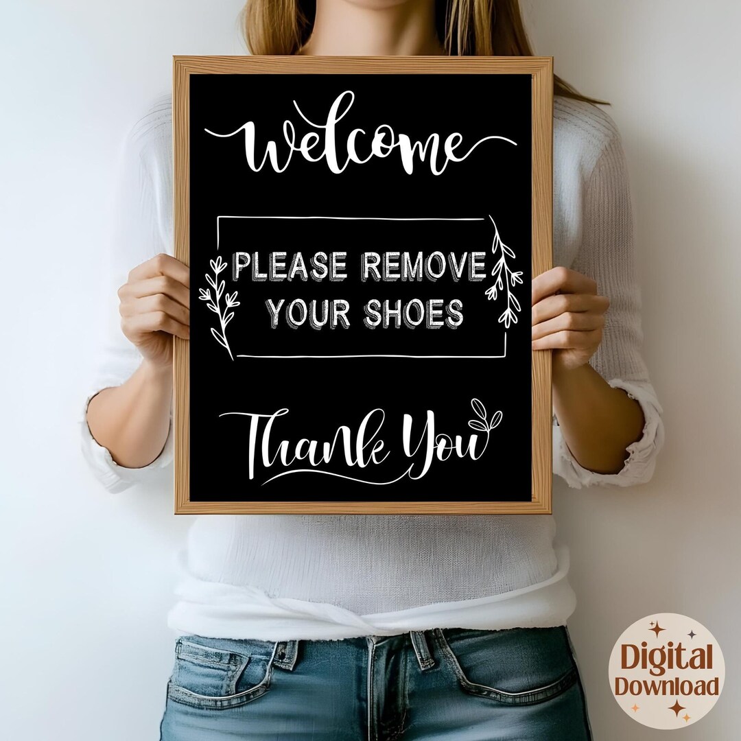 Printable Please Remove Shoes Sign , Digital Download No Shoes Sign ...