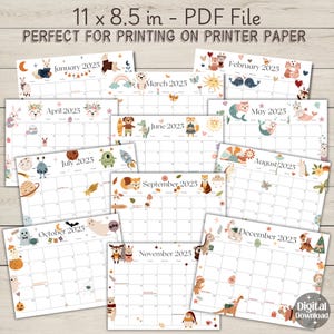 2025 Calendar Printable , Cute 2025 Print at Home Calendar US and CAN ...