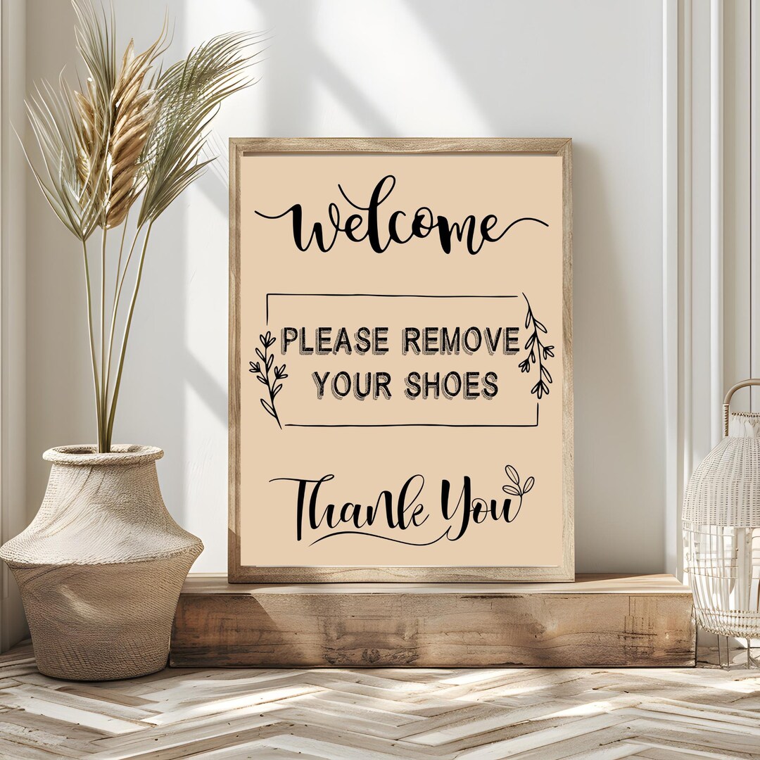 Printable Please Remove Shoes Sign , Digital Download No Shoes Sign ...