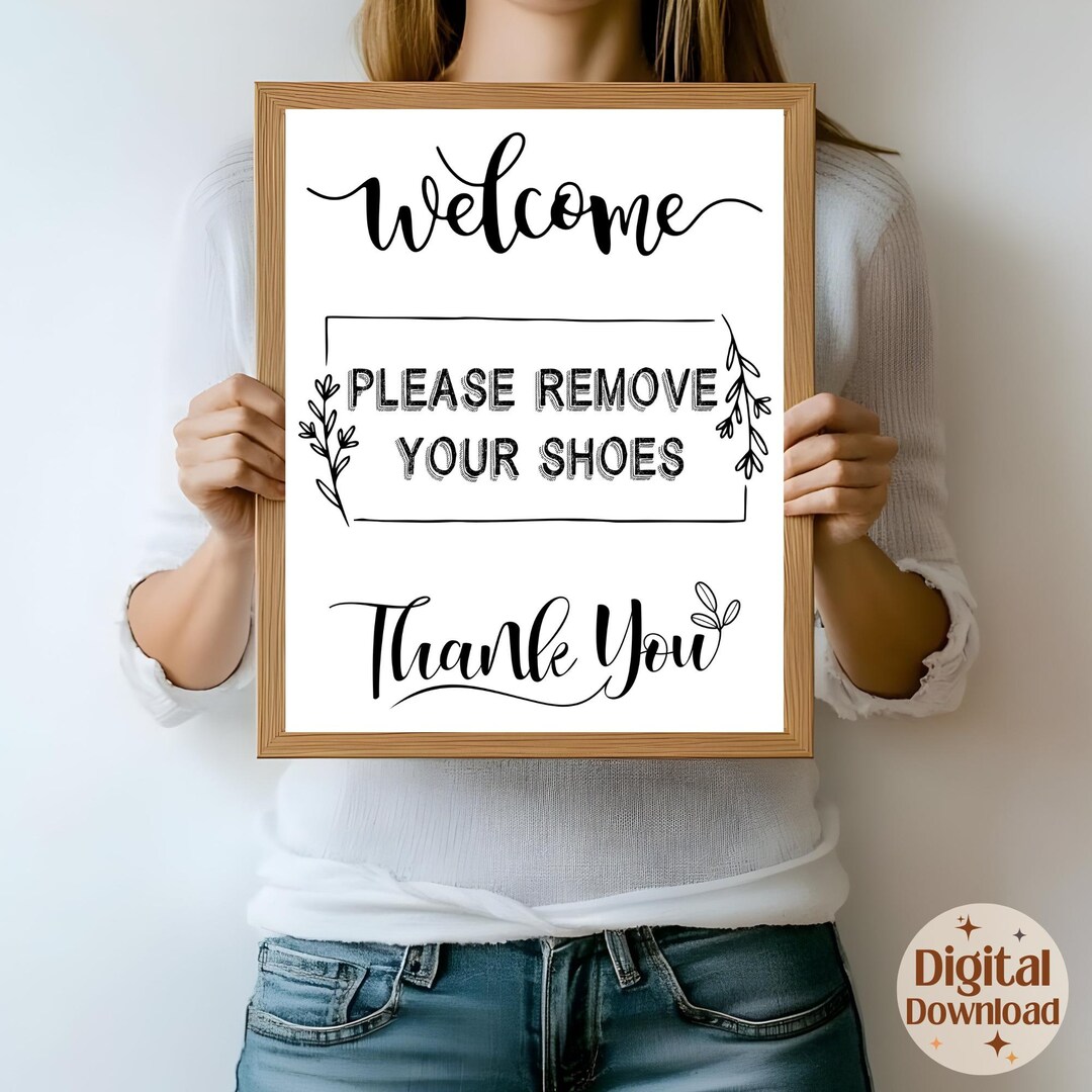 Printable Please Remove Shoes Sign , Digital Download No Shoes Sign ...