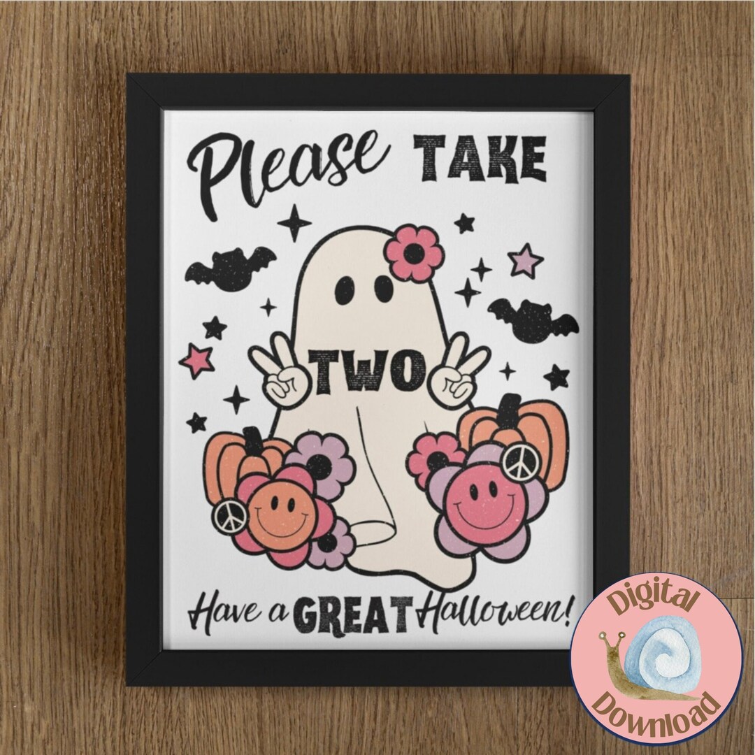 Please Take One Two Halloween Printable , Digital Download Trick or ...