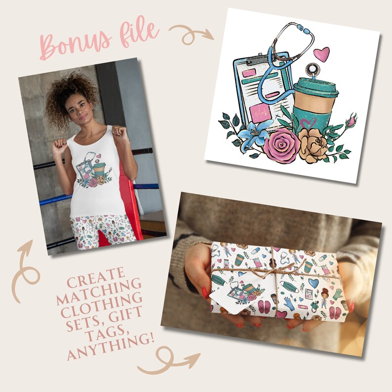 Nurse Pattern Design File for Sublimation Printing, Seamless Nurse Life ...