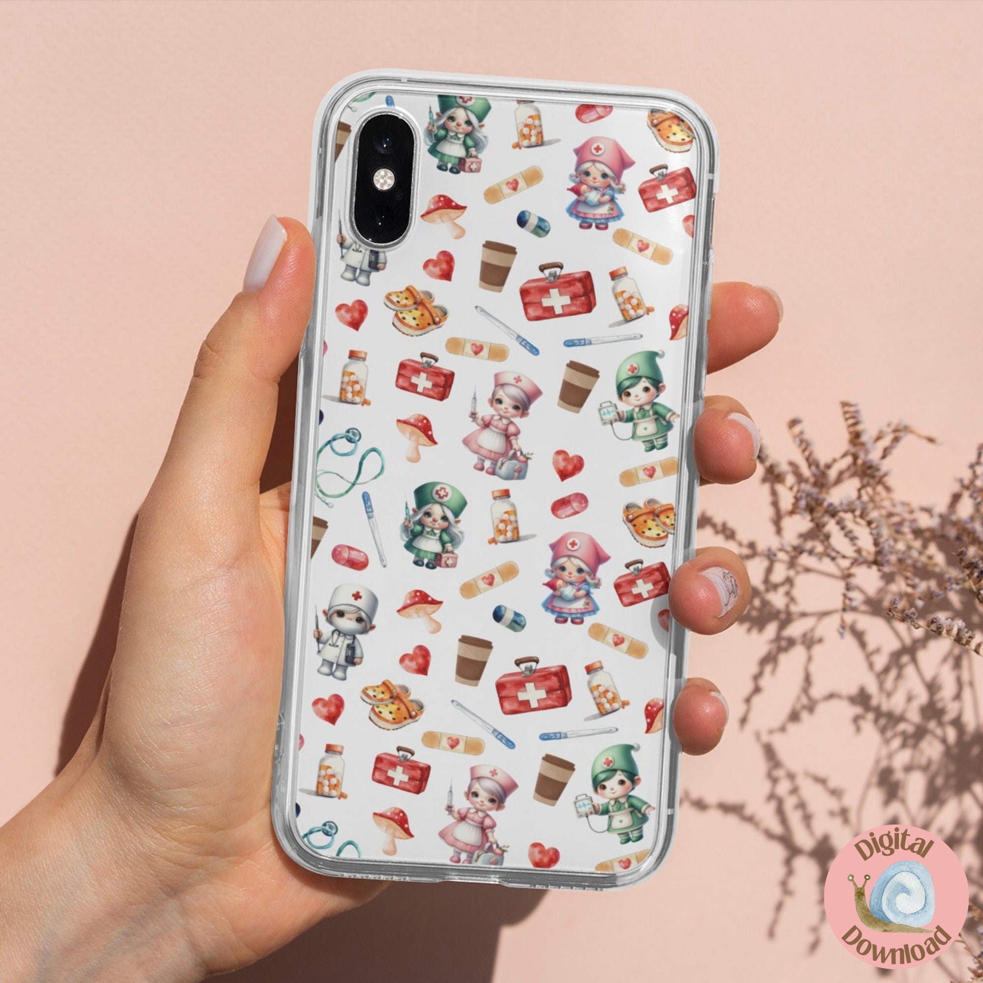 Printable Nurse Doctor Gnome Seamless Pattern Design File Sublimation ...