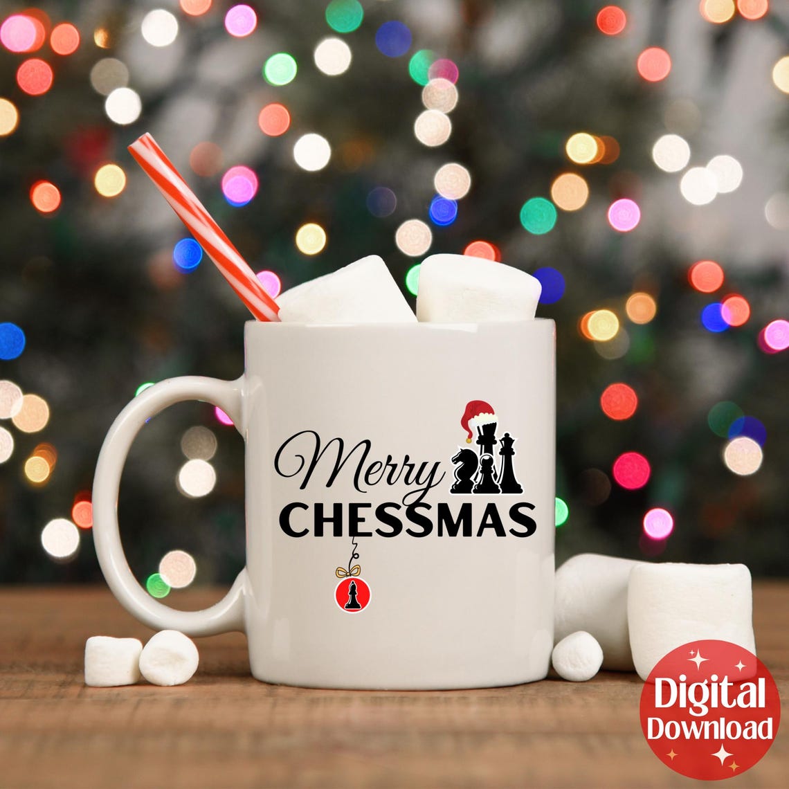 Chess Christmas Digital Download , Fun Merry Chessmass Instant Download ...
