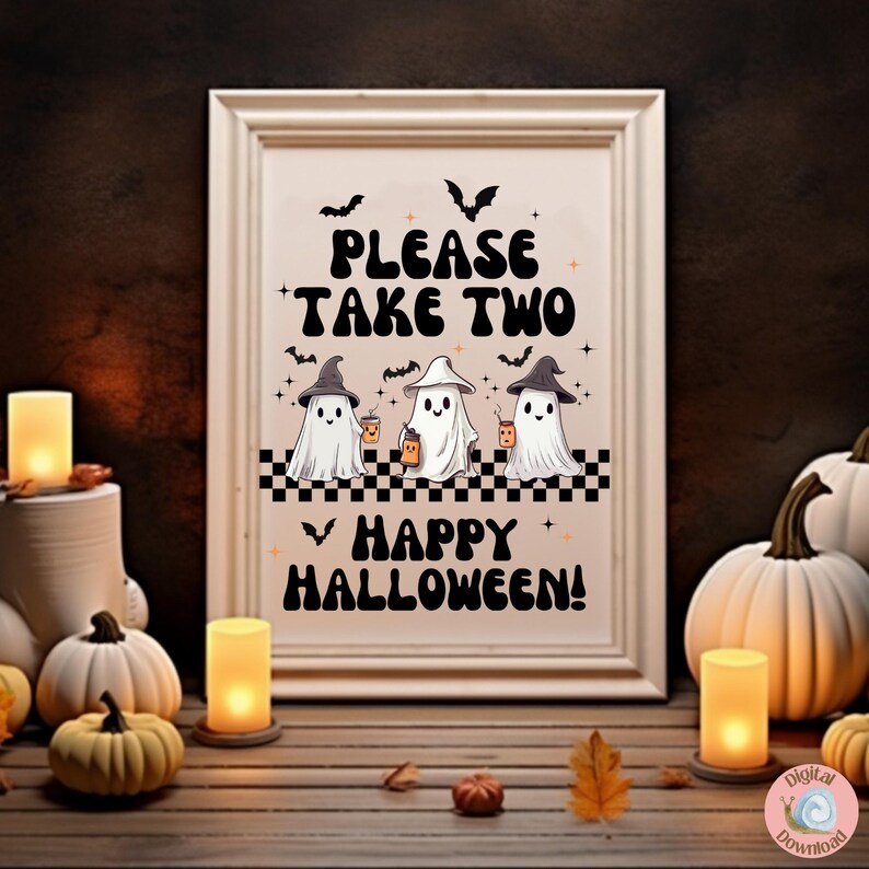 Please Take One Two Halloween Printable , Digital Download Trick or ...
