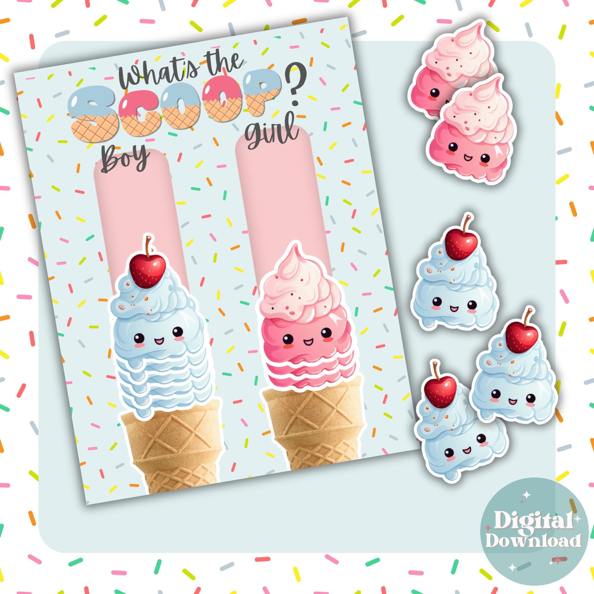 Ice Cream What's the Scoop Gender Reveal , He or She Cast Your Vote ...