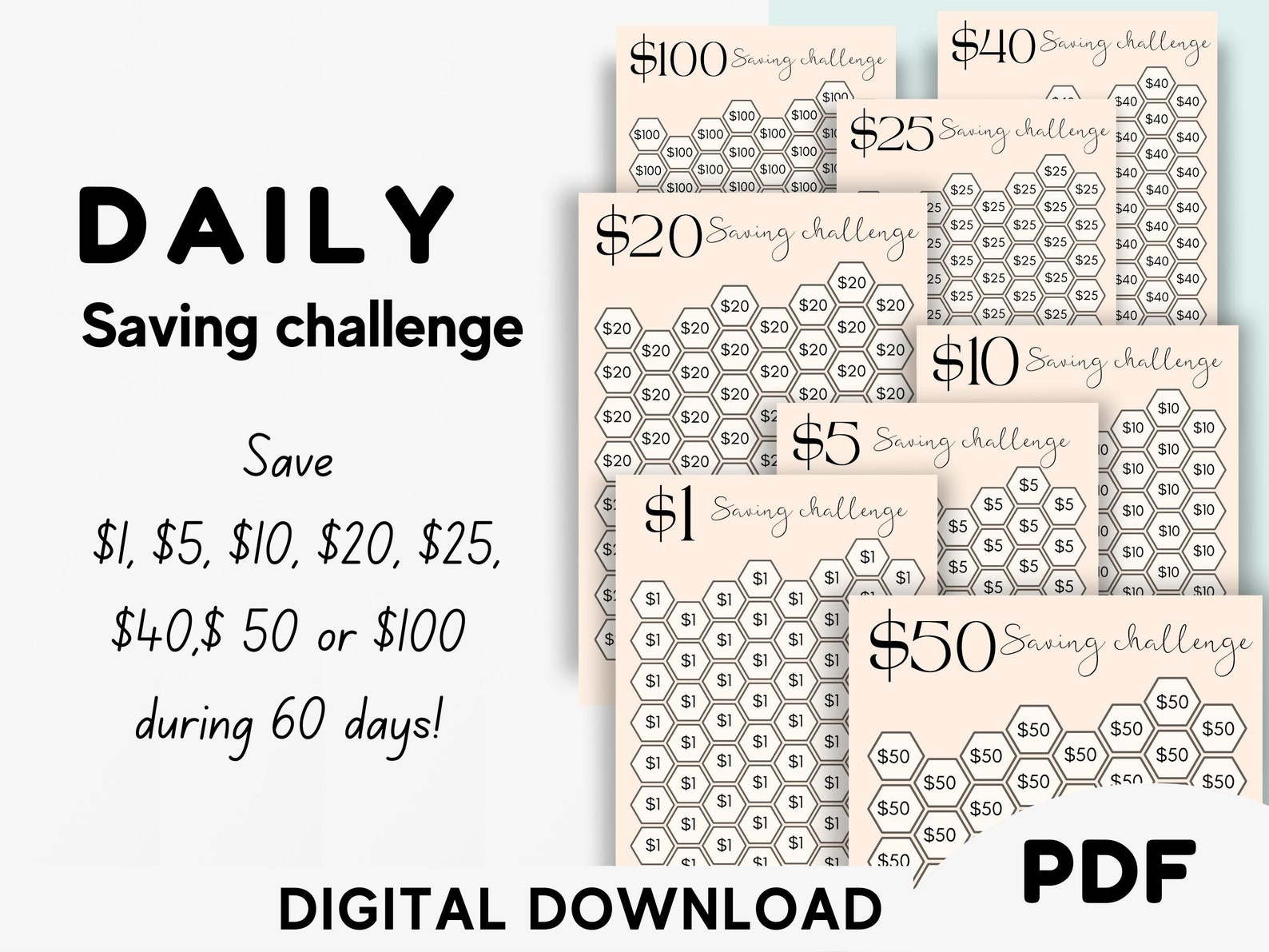Money Saving Challenge , Savings Tracker Printable , A6 Budget Binder ...