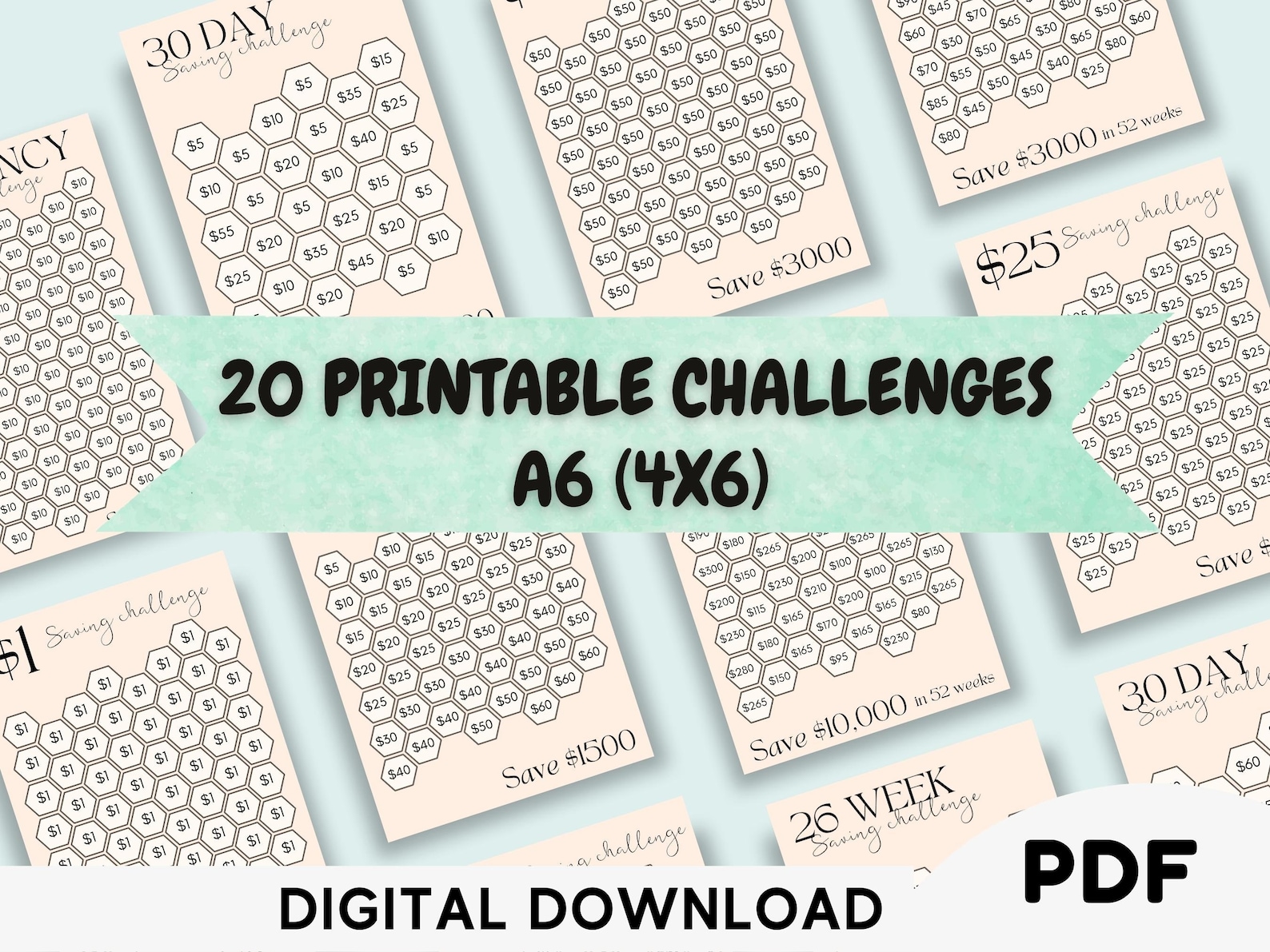 Money Saving Challenge , Savings Tracker Printable , A6 Budget Binder ...