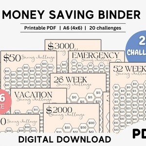 Money Saving Challenge , Savings Tracker Printable , A6 Budget Binder ...