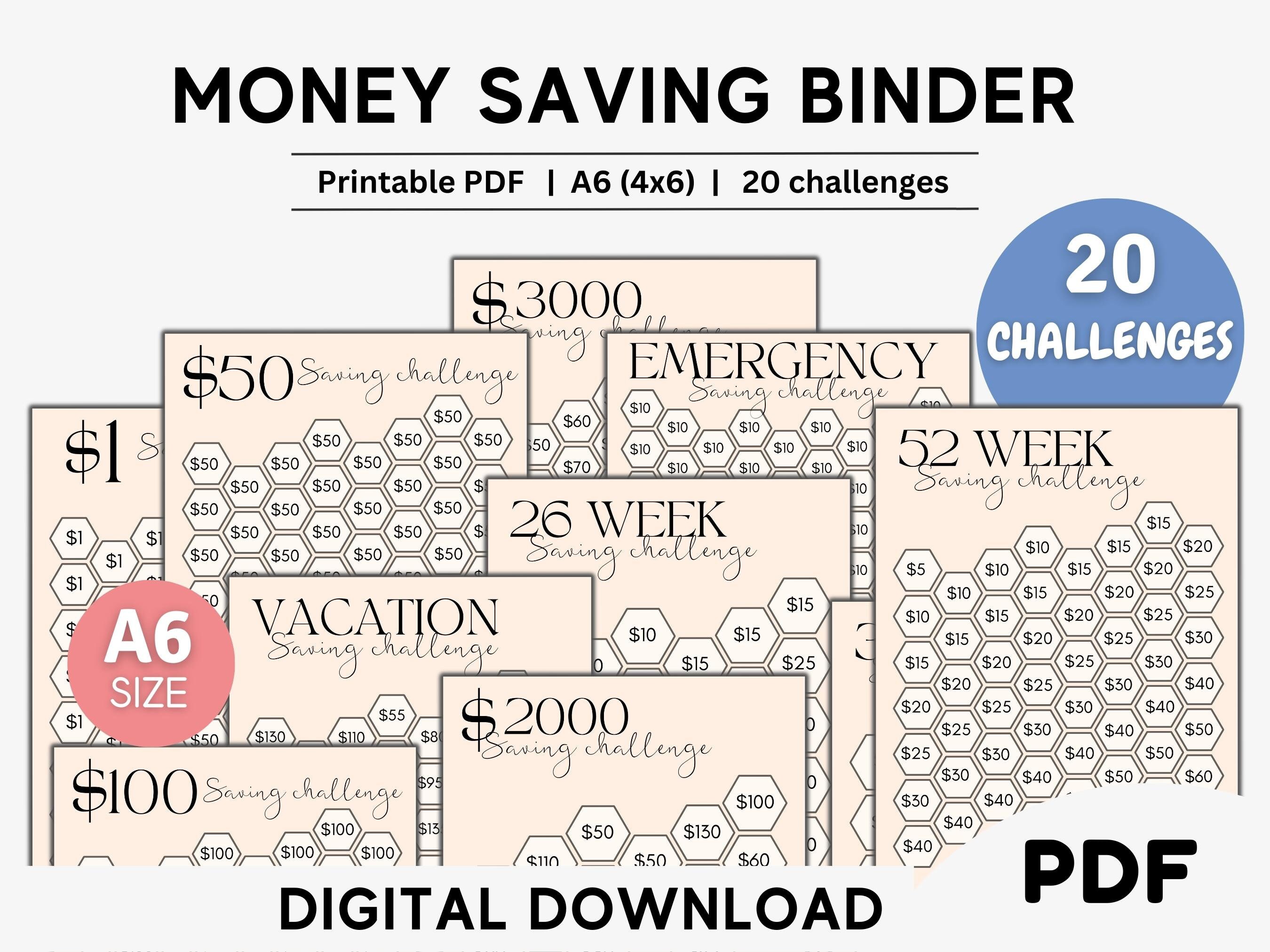 Money Saving Challenge , Savings Tracker Printable , A6 Budget Binder ...