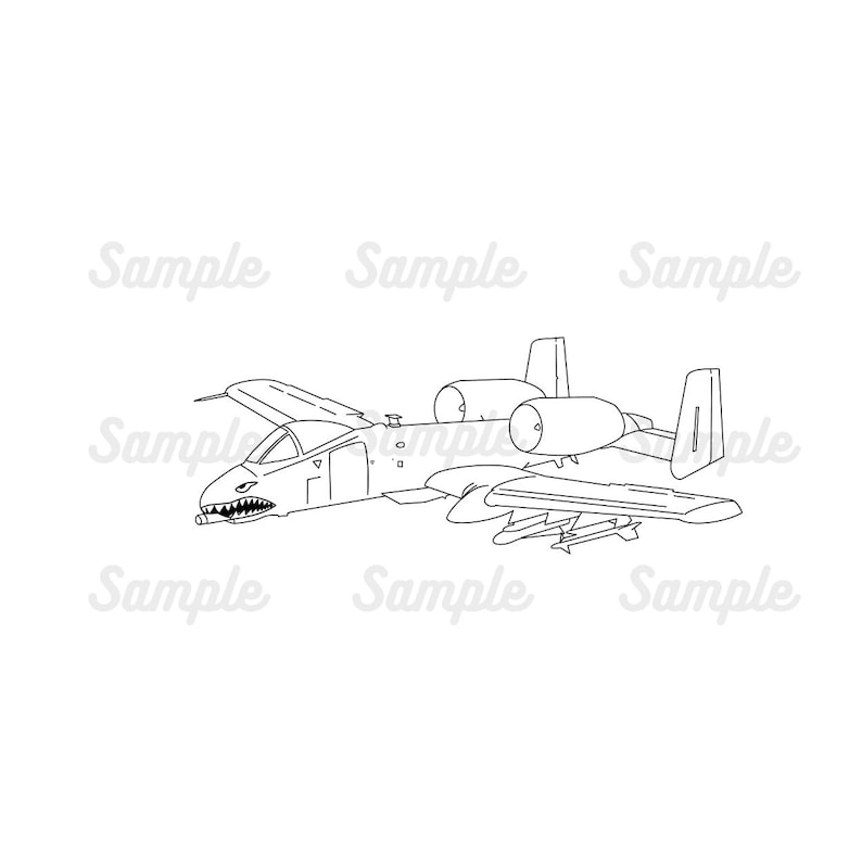A10 Thunderbolt Warthog Airplane Fighter Jet Premium Design Bundle ...