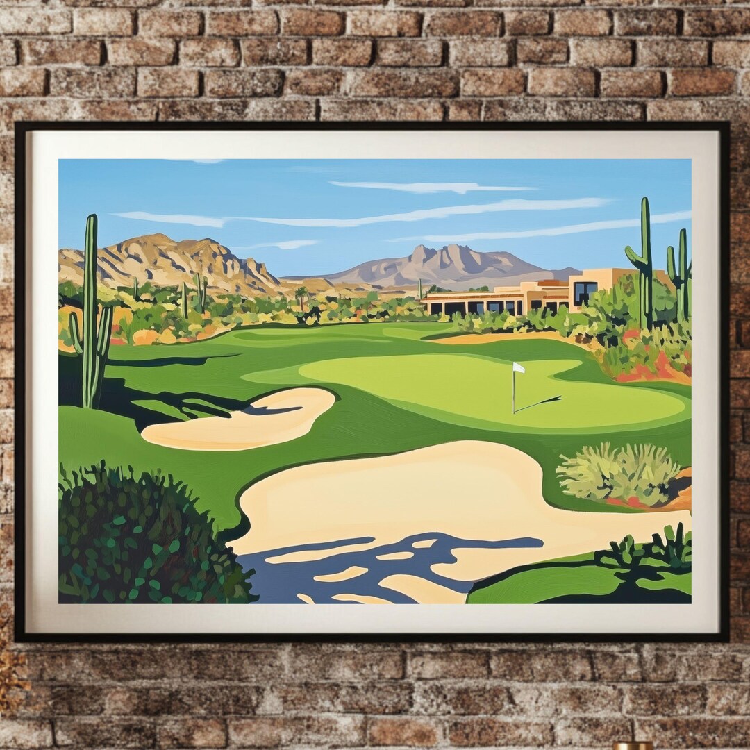 Printable Digital Golf Art - Arizona Desert Southwest Landscape | Golf ...