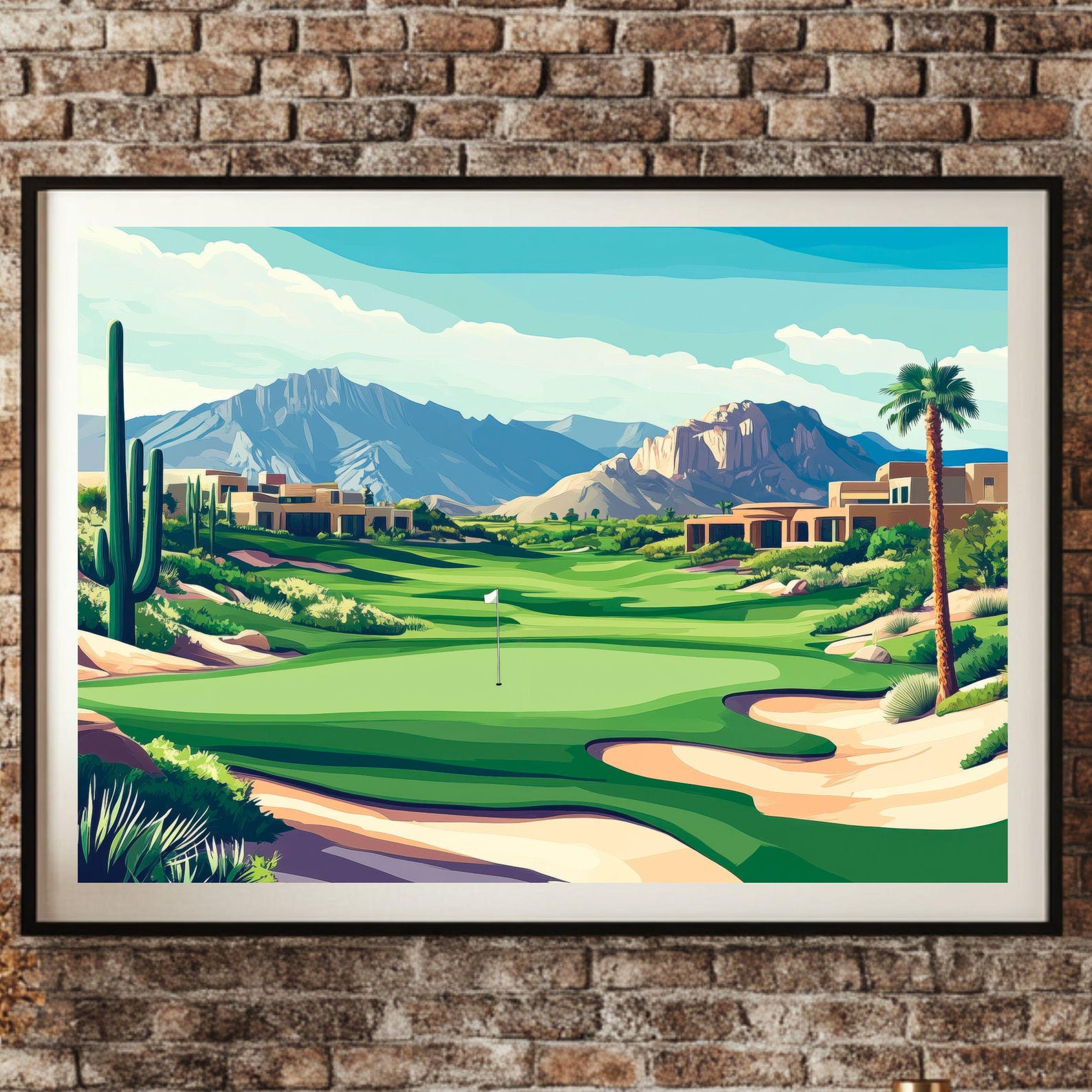 Printable Digital Golf Art - Arizona Desert Southwest Landscape | Golf ...