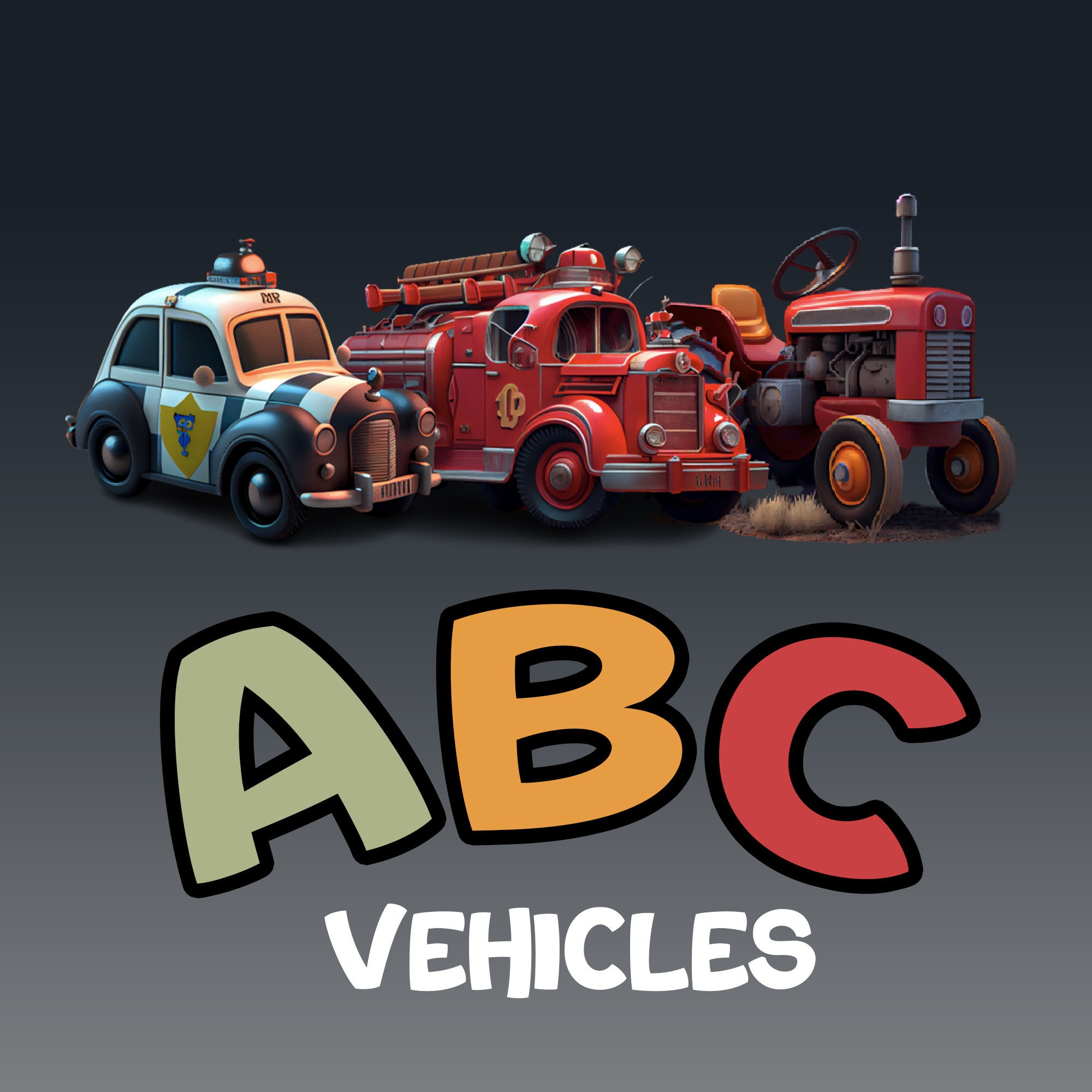 Printable Busy Book for Toddlers, ABC Vehicles Digital DIY Binder Book ...
