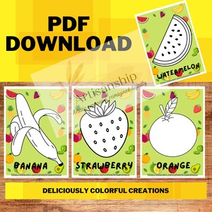 Fruits Coloring Book - Printable PDF for Kids Activity for Kids Digital ...