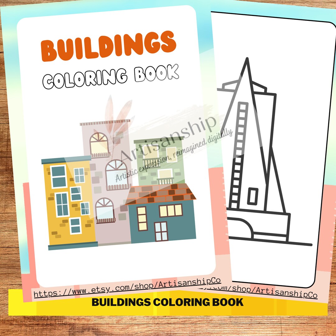Fun and Educational Digital Building Coloring Book for Kids - Printable ...