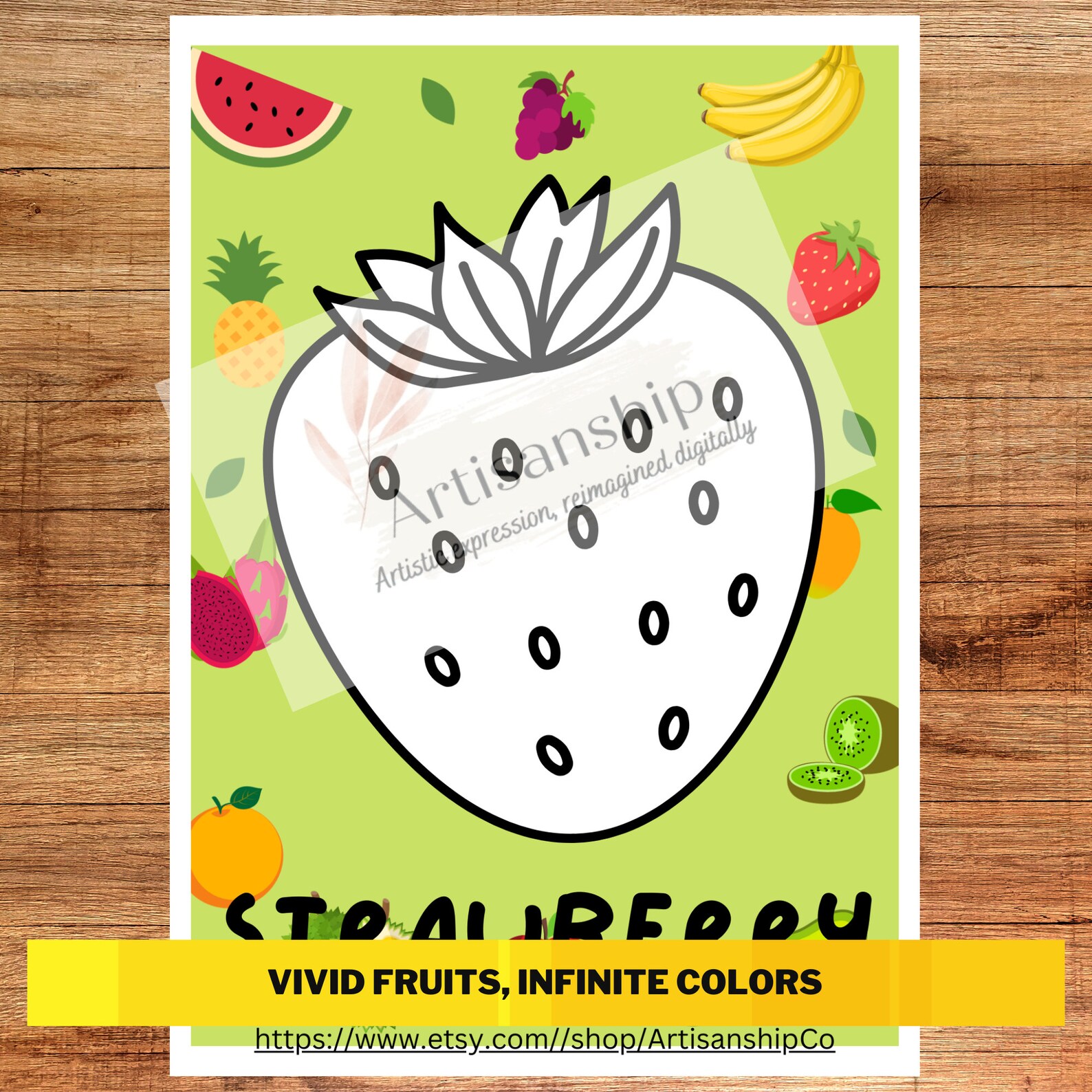 Fruits Coloring Book - Printable PDF for Kids Activity for Kids Digital ...
