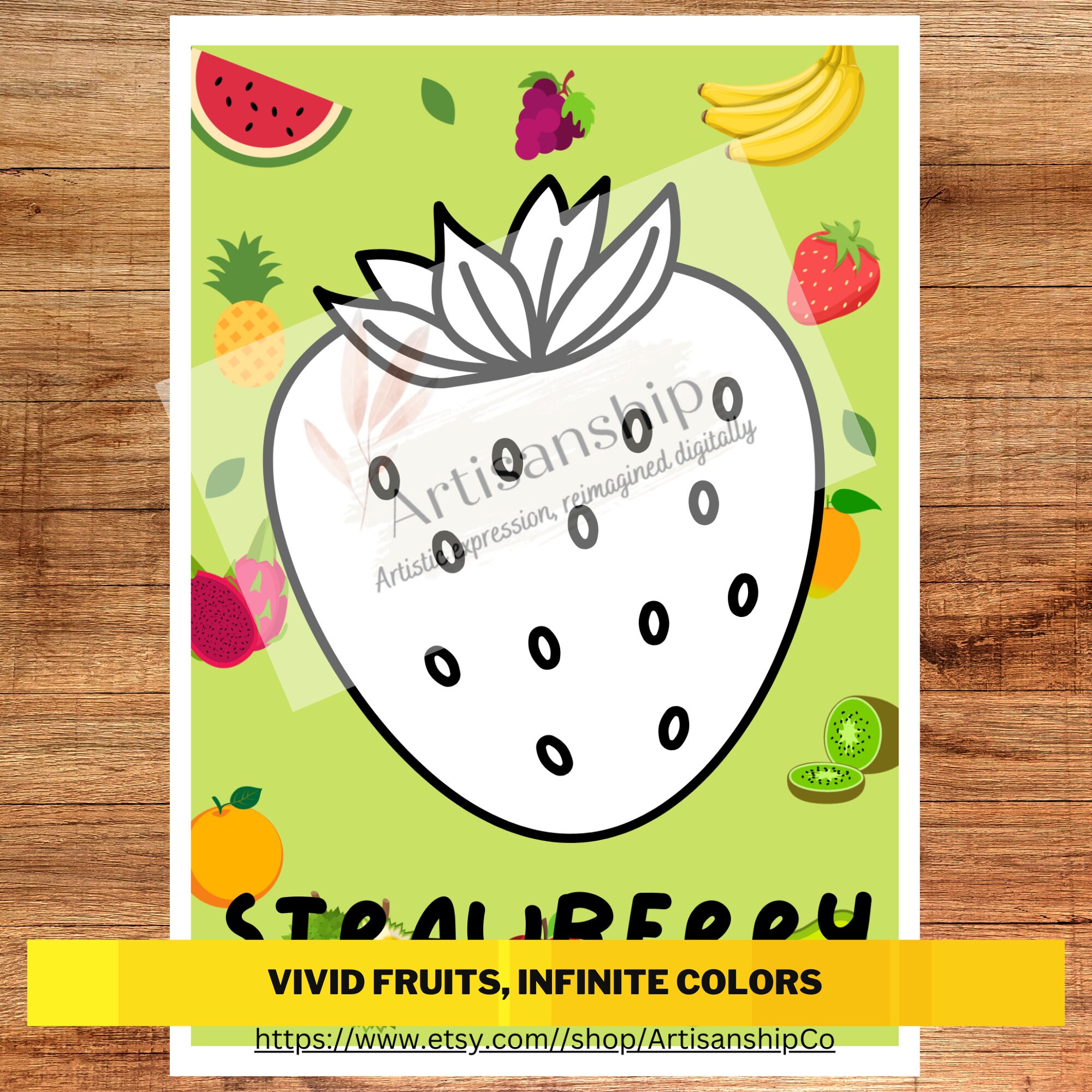 Fruits Coloring Book - Printable PDF for Kids Activity for Kids Digital ...