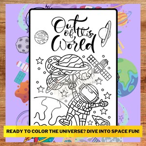 Space Activity Book for Kids - Printable PDF With Coloring Pages, Mazes ...