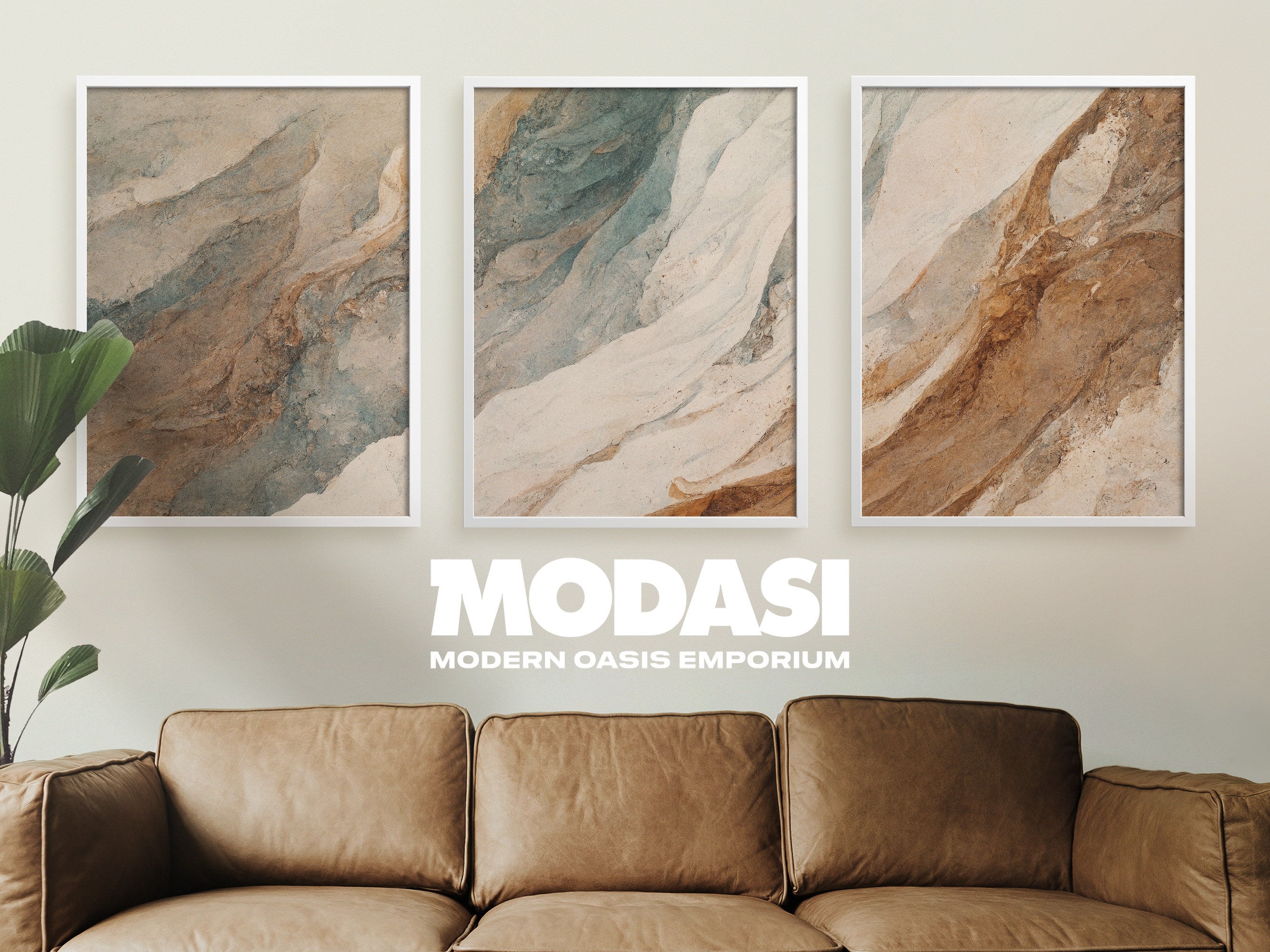 Earth Tone Terracotta Abstract Triptych Large Minimalist Print - Etsy