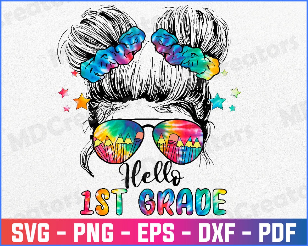 Hello 1st Grade Girl Svg Back to School Svg First Day of - Etsy