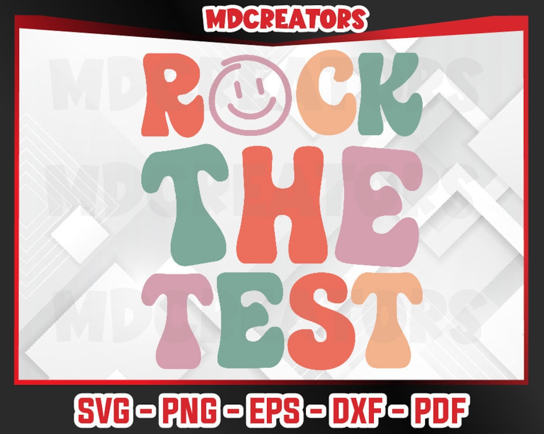 Rock the Test Svg Testing Day Svg Retro Motivational Svg - Etsy