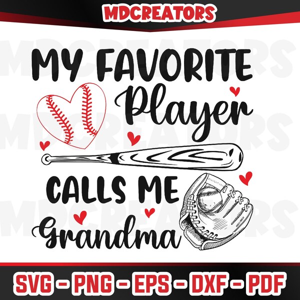 My Favorite Players Calls Me Grandma Svg - Etsy