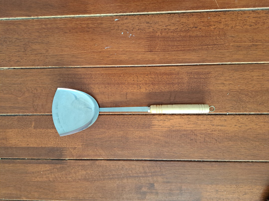 Vintage Spatula Pale Wood Handle - Etsy