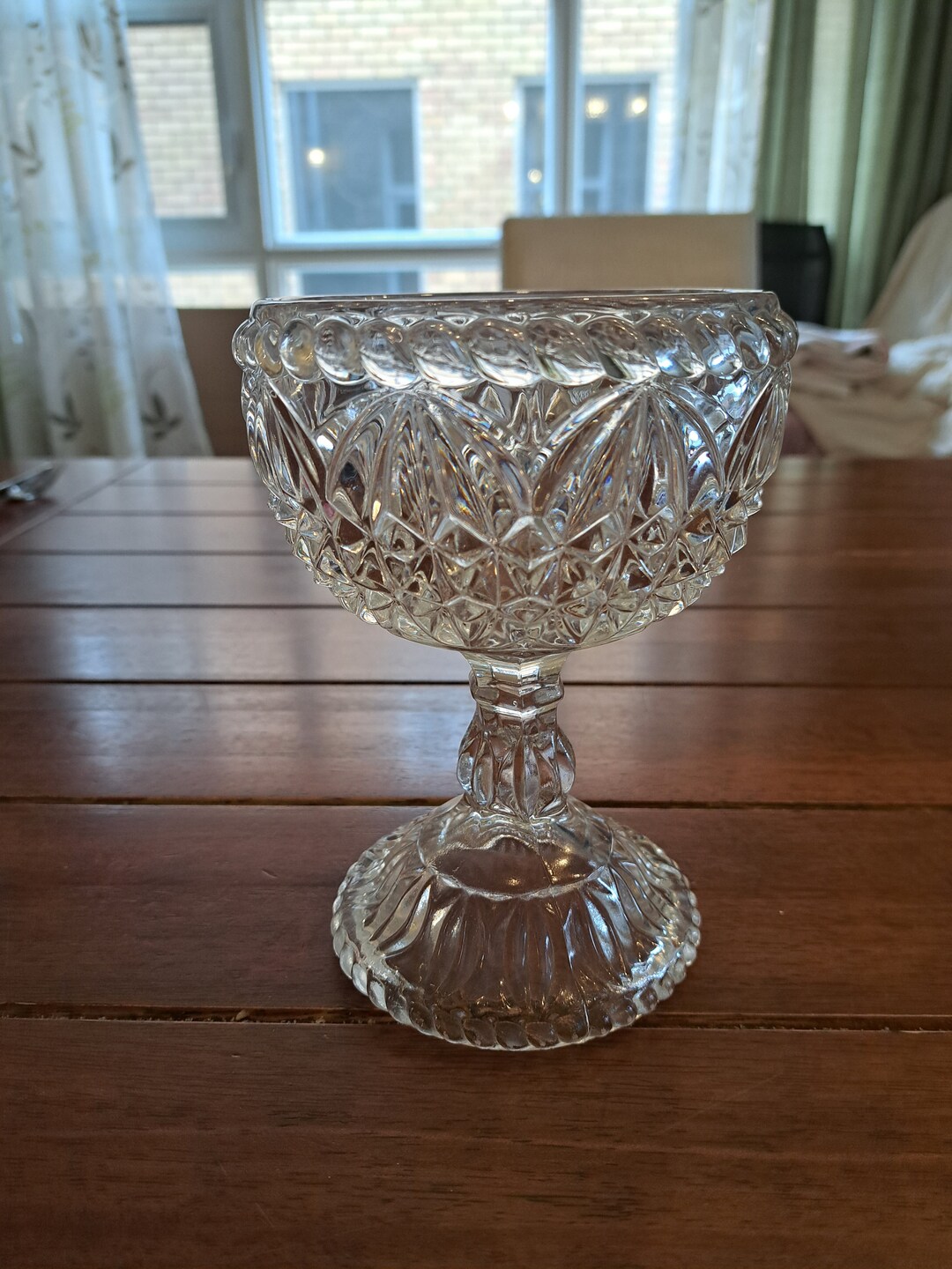 Vintage Footed Crystal Candy Bowl - Etsy