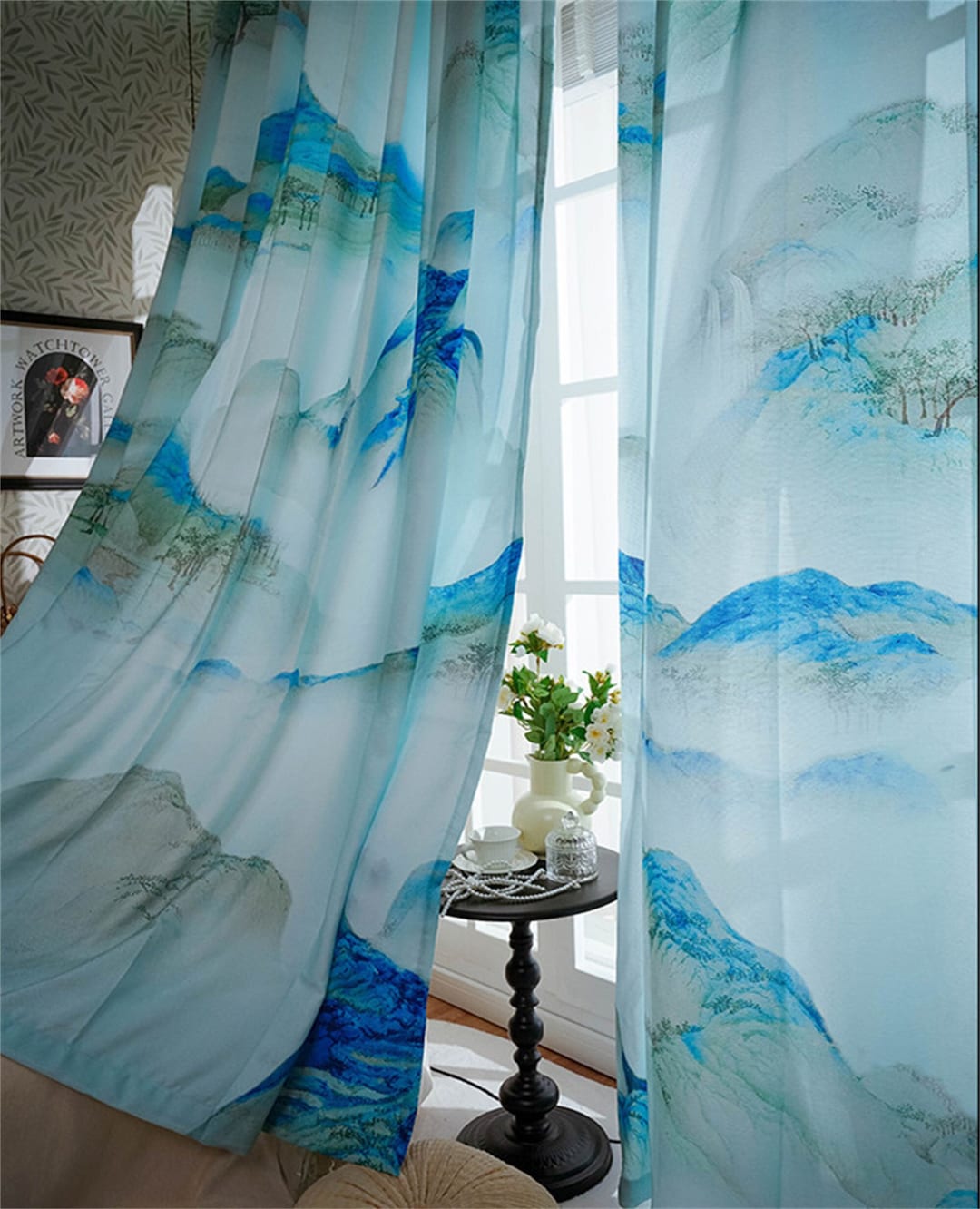 Mountain Patterns Cutains Living Room Curtains Bedroom Curtains Bay ...