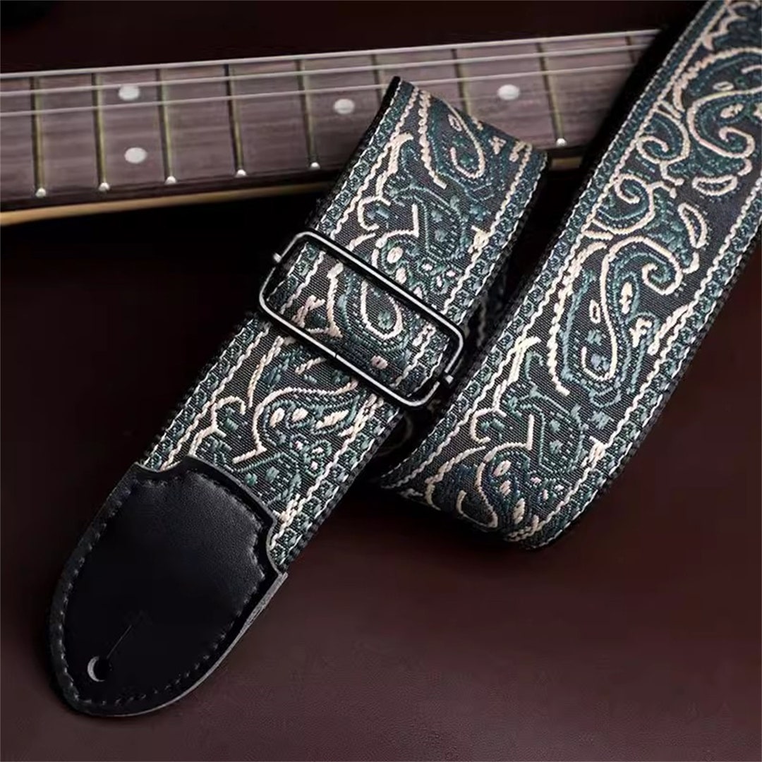Embroidered Bohemian Guitar Strap Acoustic Guitar Strap Electric Guitar ...