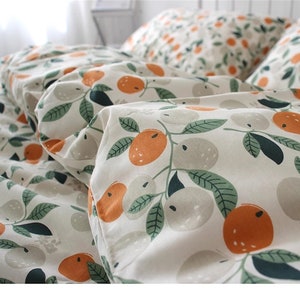 Fruit Patterns Duvet Cover Cotton Handmade Bedding Set Skin-friendly ...