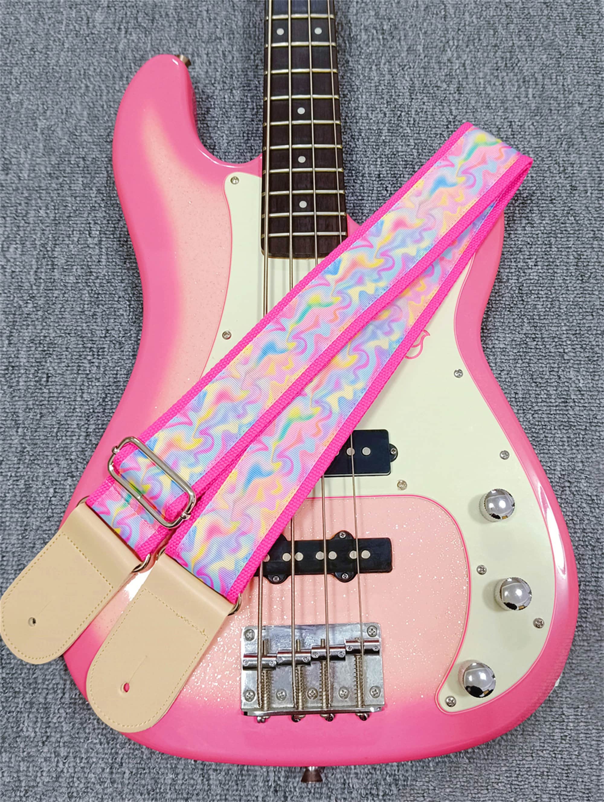 Pink Dreamy Rainbow Guitar Strap Celestial Handmade Guitar - Etsy