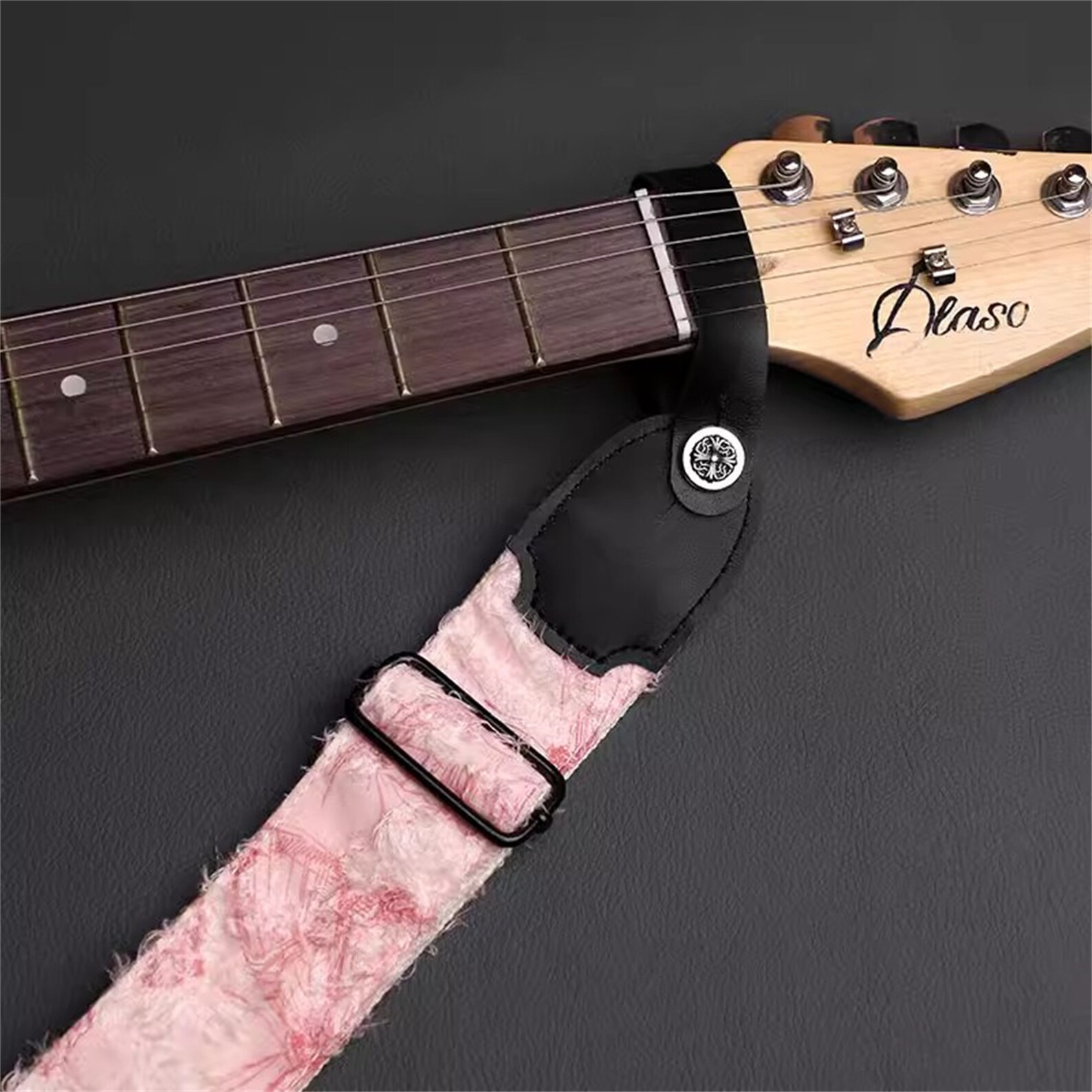 Pink Romantic Butterfly Guitar Strap Leather Acoustic Guitar Strap ...