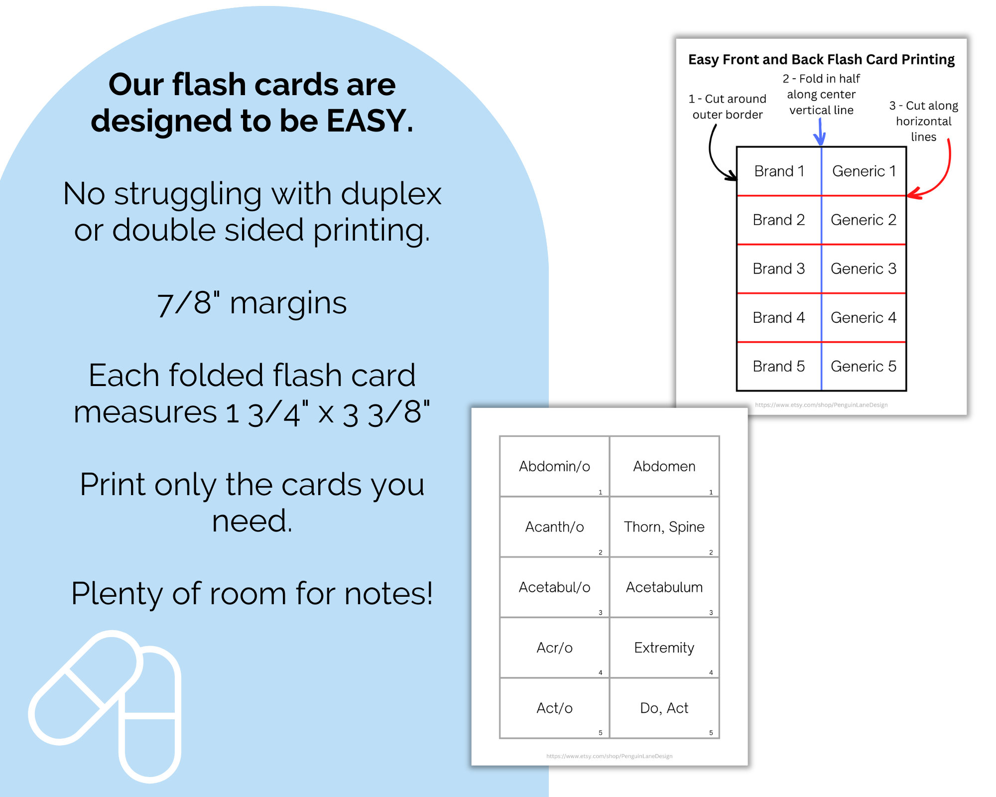 Top 200 Drugs Flash Cards Printable Digital Download | Brand & Generic ...