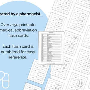 Medical Abbreviation Printable Flashcards, Digital Download Study Guide ...