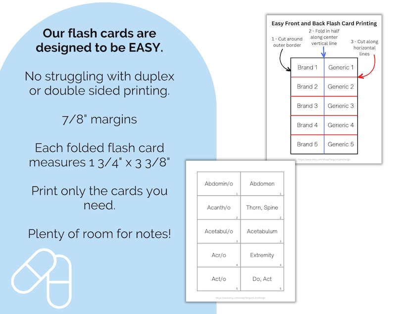 Drug Prefixes & Suffixes Flash Cards Printable Digital Download ...