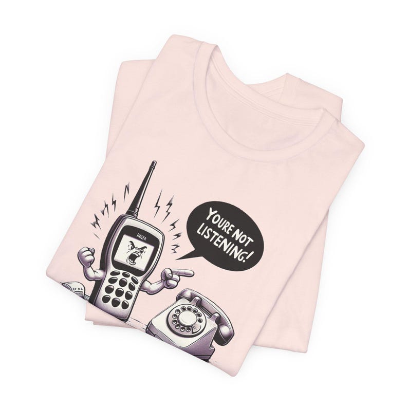 90s Nostalgia T-shirt: Pager Vs Rotary Phone, Genx Humor Tee - Etsy