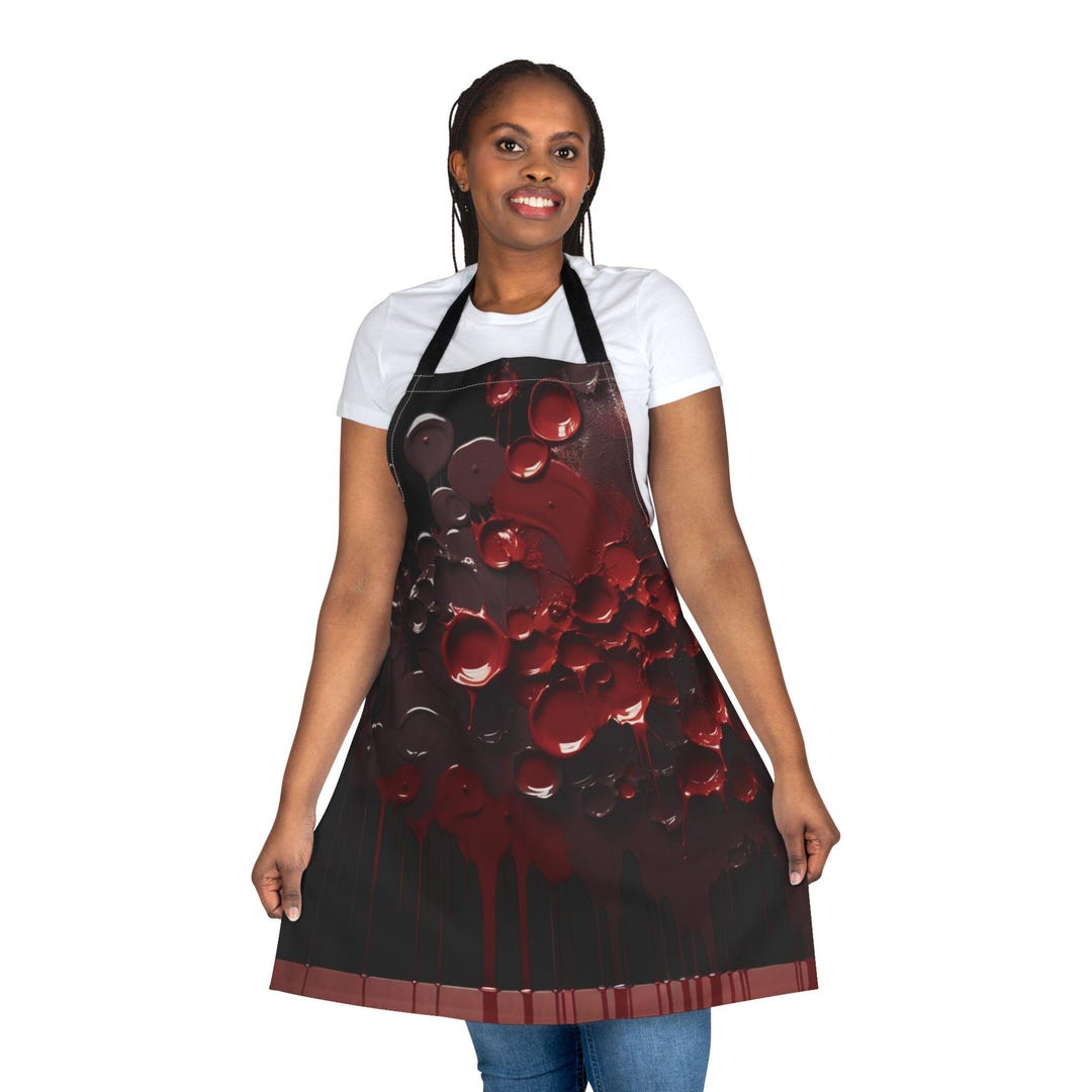 Blood Red Artistic Apron, Chef BBQ Grilling, Halloween Costume - Etsy
