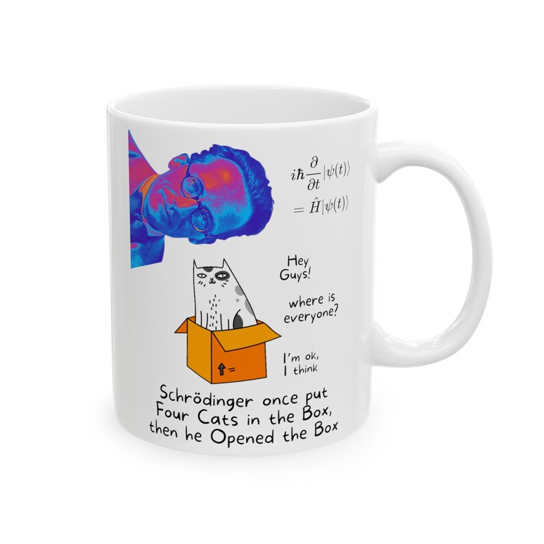 Schrödinger's Cat Physics Mug: Funny Quantum Astrophysics Gift (11oz ...