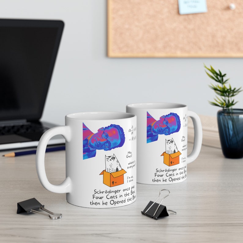 Schrödinger's Cat Physics Mug: Funny Quantum Astrophysics Gift (11oz ...