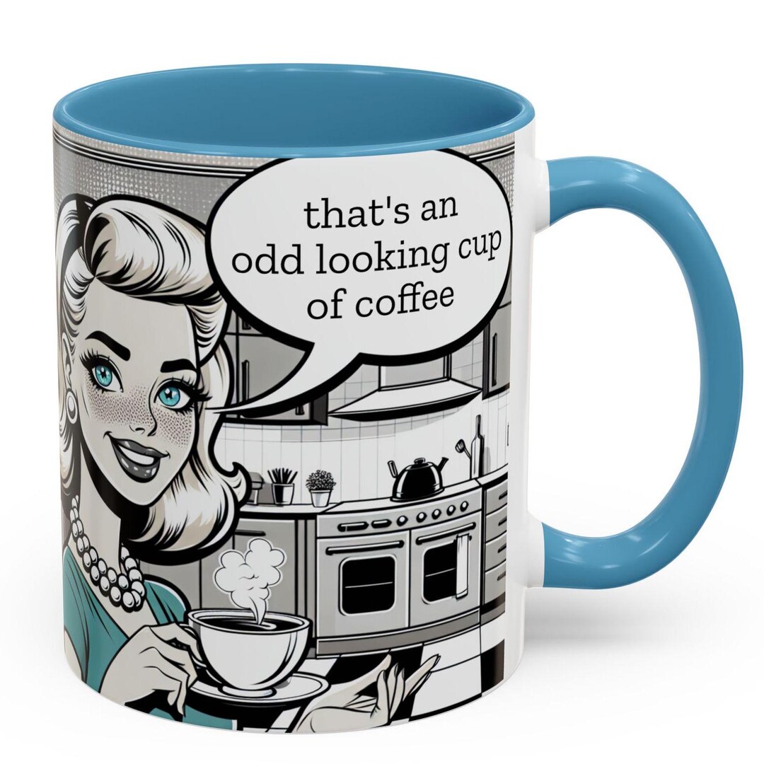 Mid Century Modern Coffee Mug: Women in Cocktail Dresses, Retro Ceramic ...