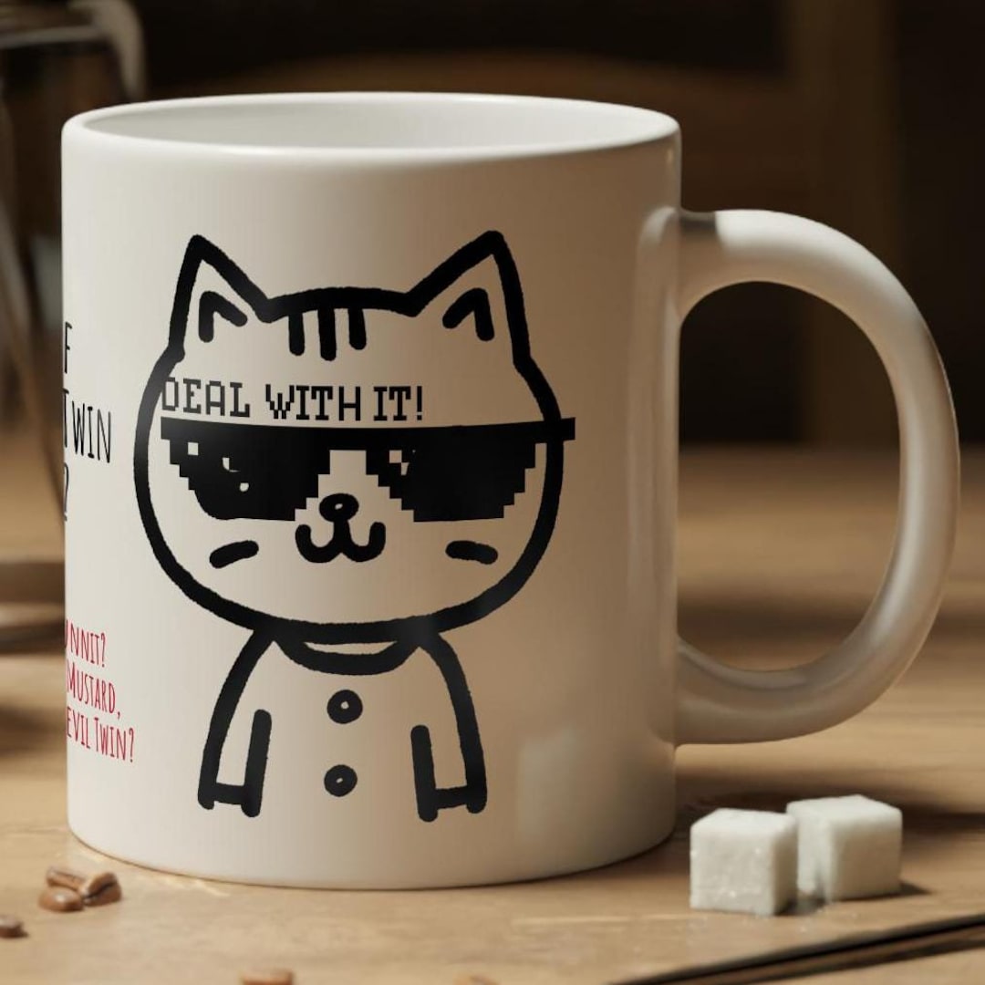 Evil Twin or Colonel Mustard Jumbo Mug, 20oz True Crime Cat Lover Gift ...