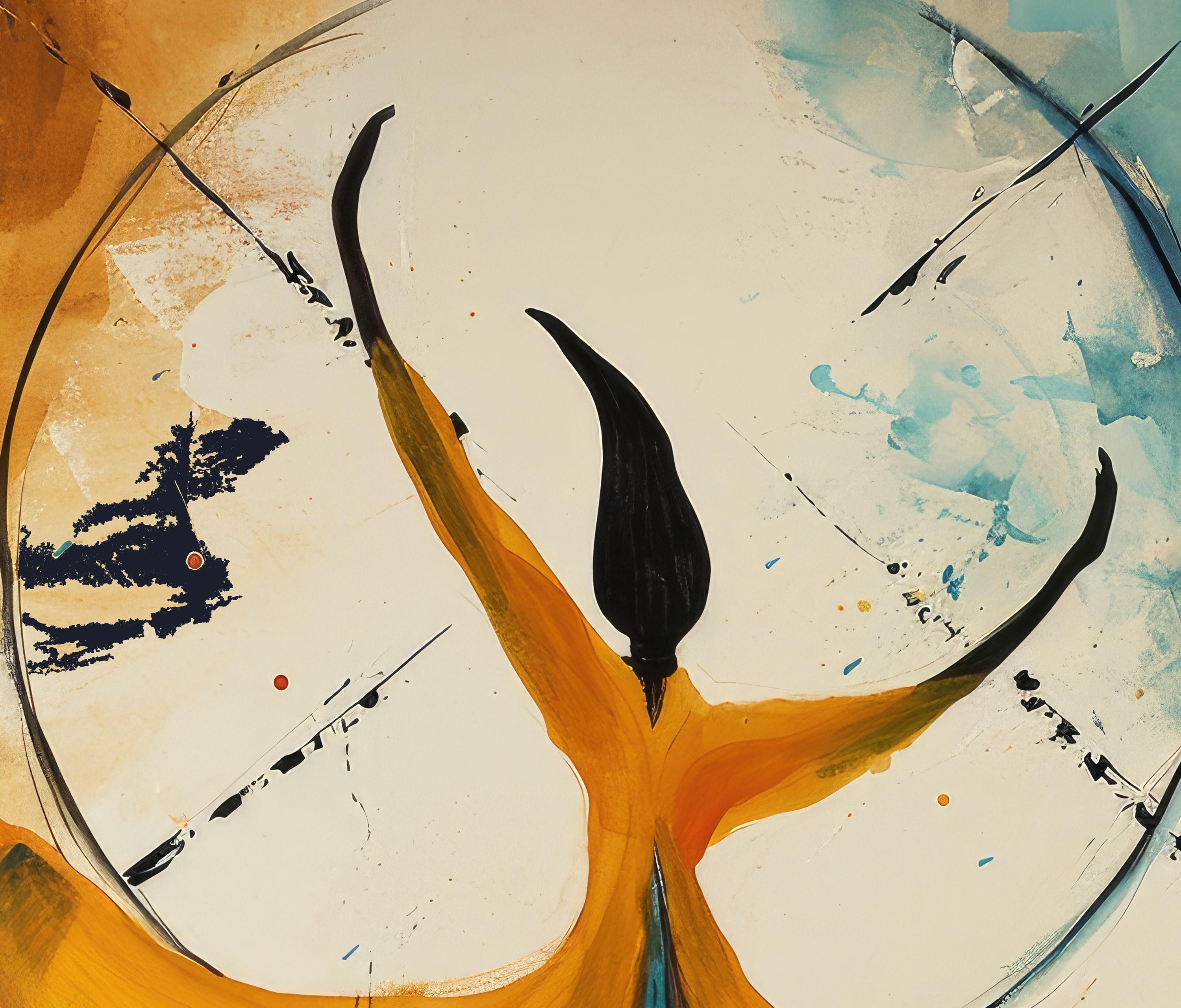 Captivating Teal and Orange Whirling Dervish Dance Abstract Spiritual ...