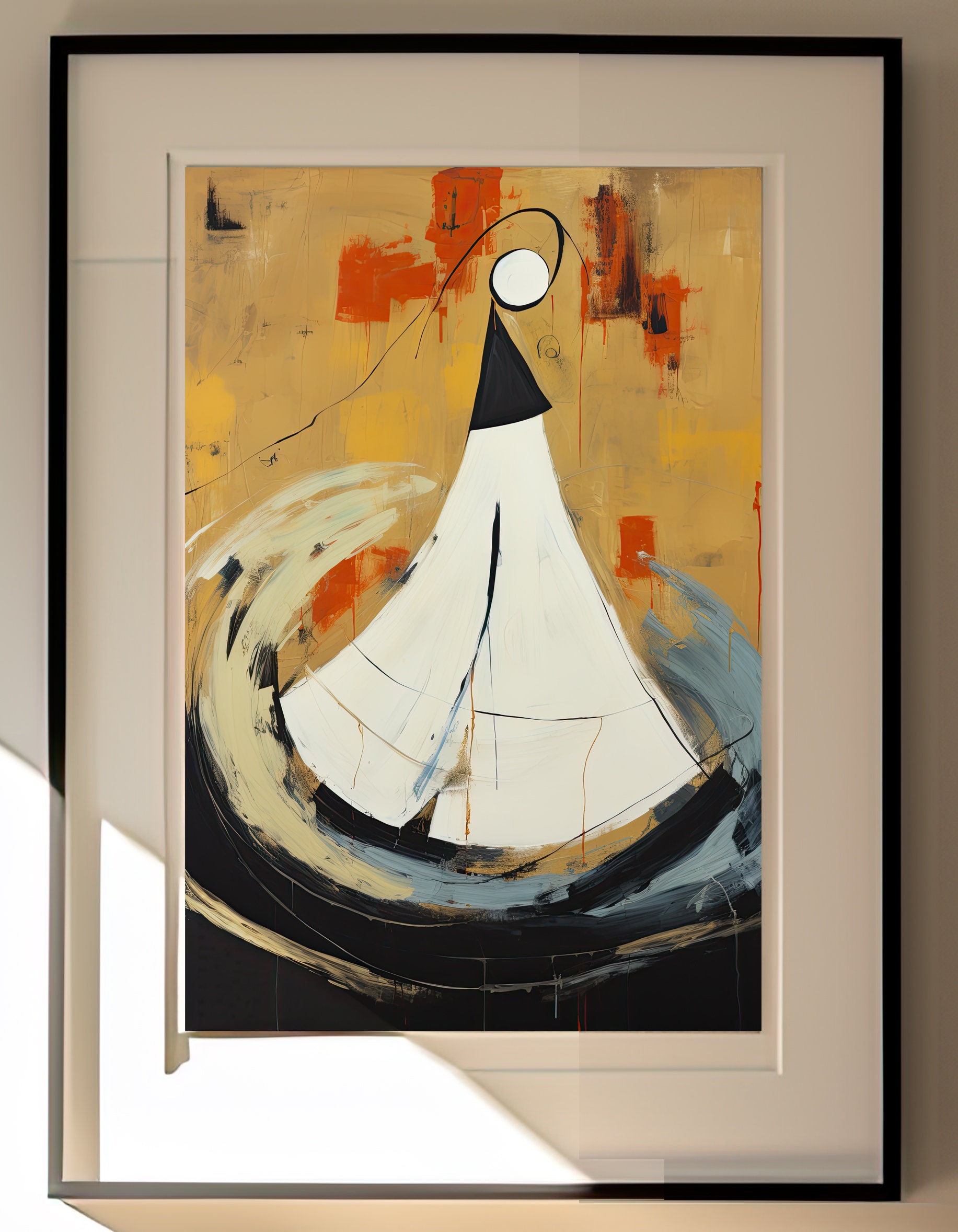 Minimalist Whirling Dervish Artwork Spiritual Dance and Movement in ...