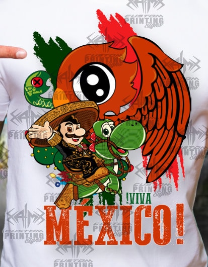 Mario Viva Mexico- 16 Septiembre - Mexicana - Mexicano - Diseño Patrio ...